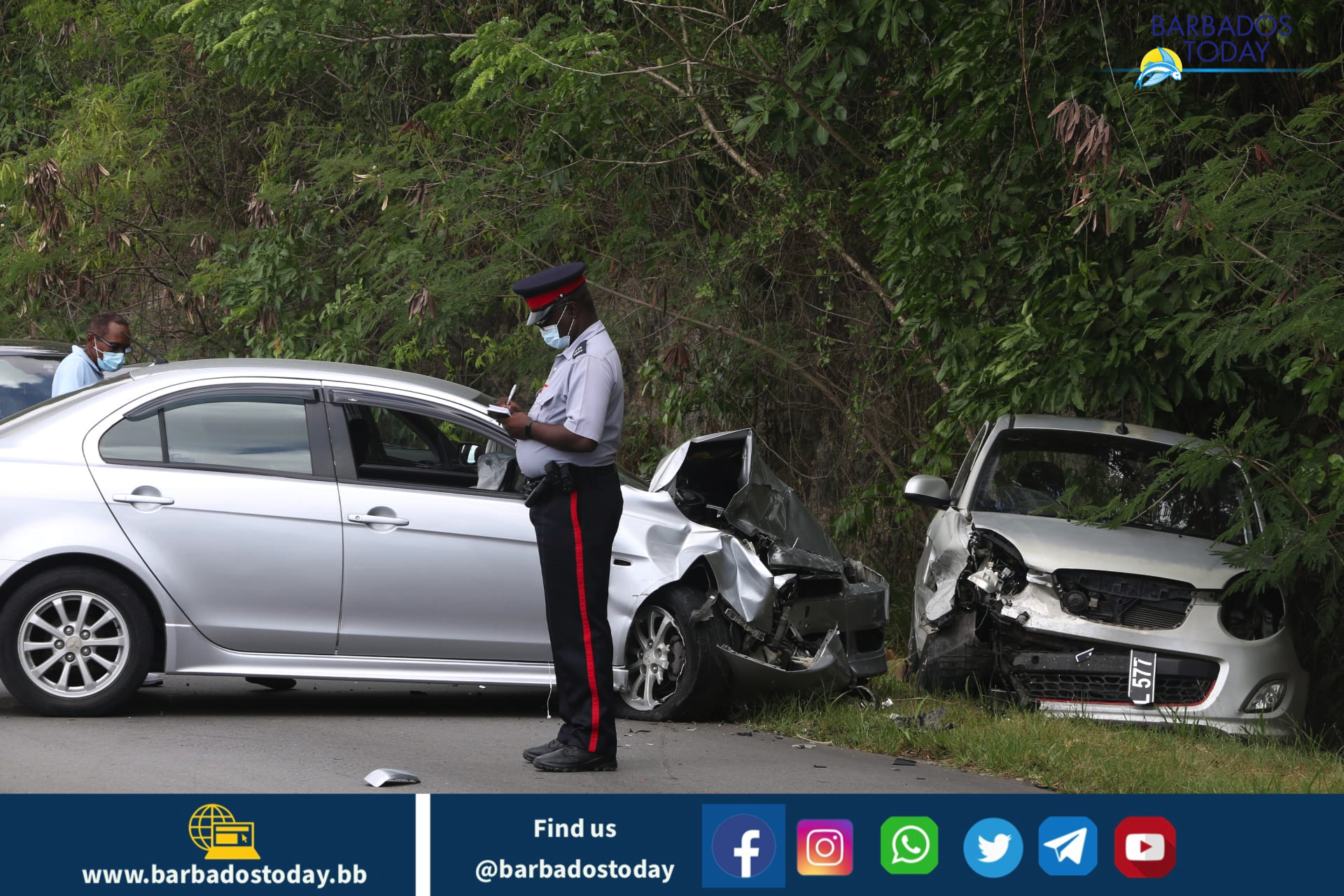 Three-car smash-up on Ronald Mapp Highway - Barbados Today