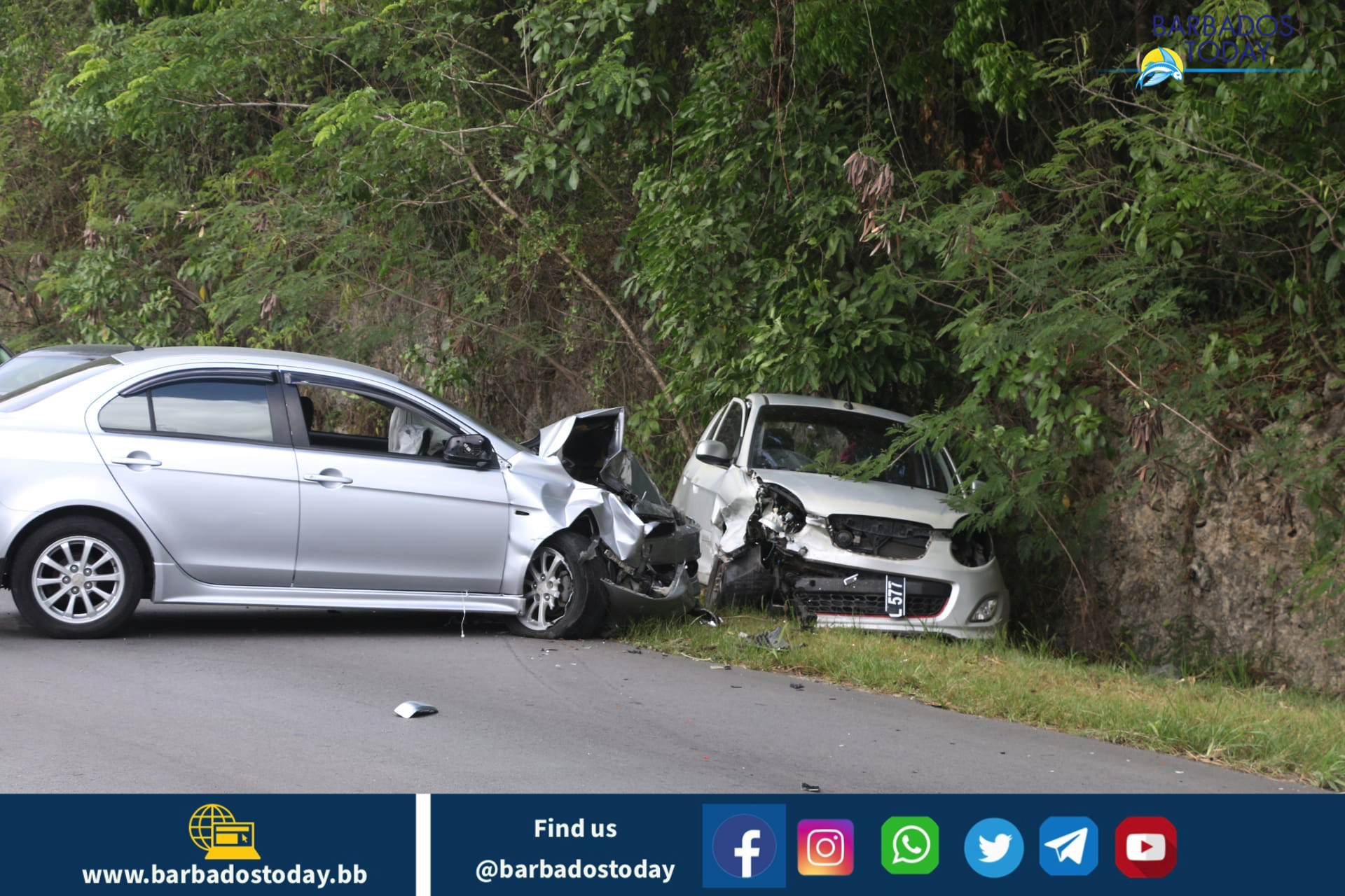 Three-car smash-up on Ronald Mapp Highway - Barbados Today