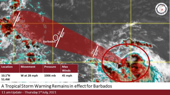 Weather Update: Tropical storm warning in effect for Barbados ...