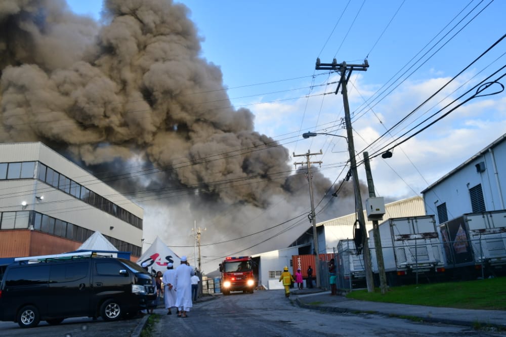 Update: Fire at commercial warehouse - Barbados Today