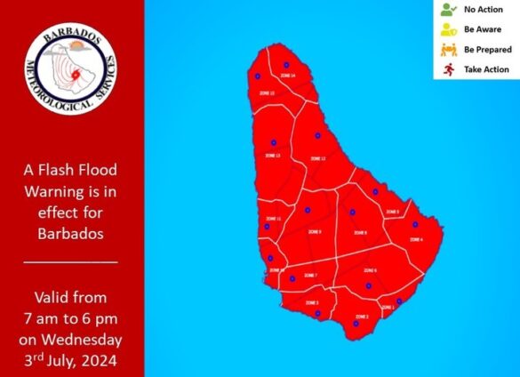 Flash flood warning issued as tropical wave affects island - Barbados Today