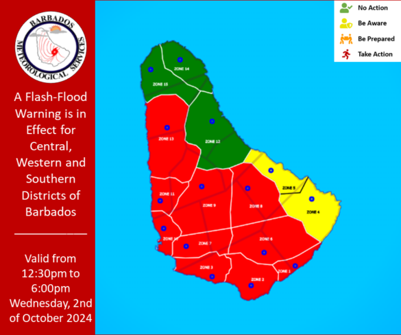 Severe thunderstorm watch, flash flood warning now in effect - Barbados ...