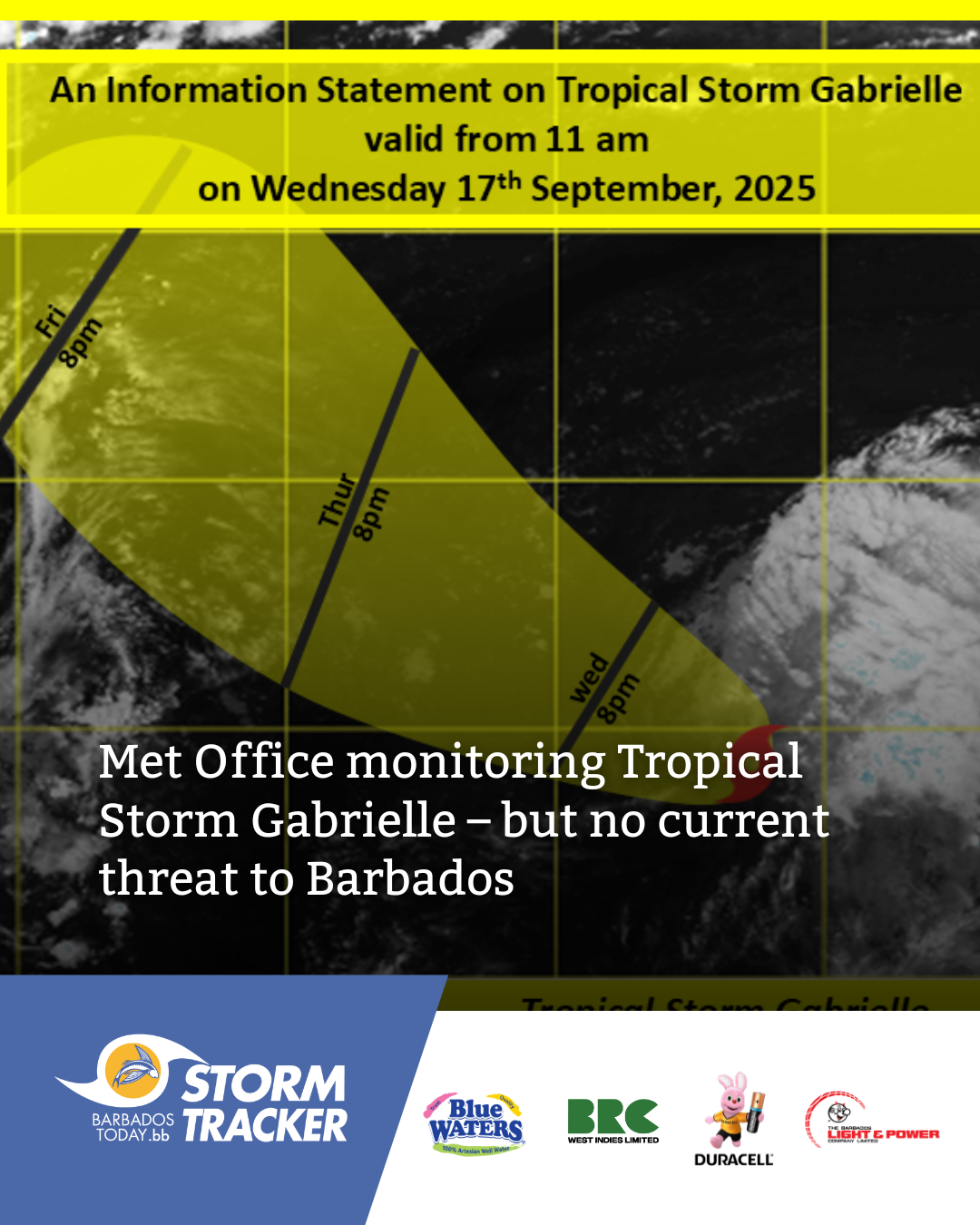 Met office monitoring Tropical Storm Gabrielle - Barbados Today
