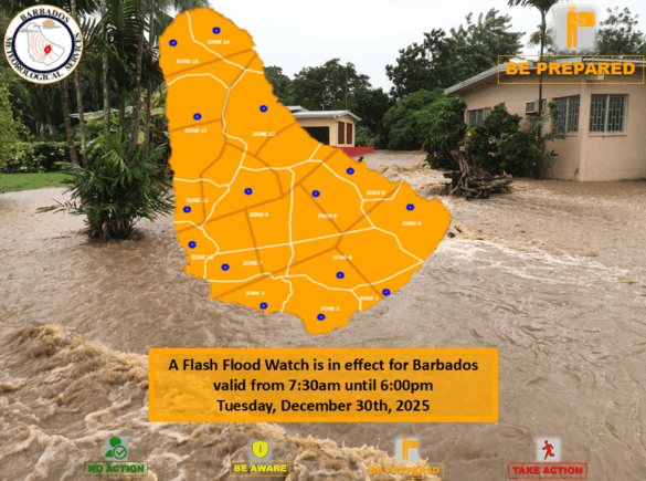 Flash-flood watch back in effect for Barbados - Barbados Today